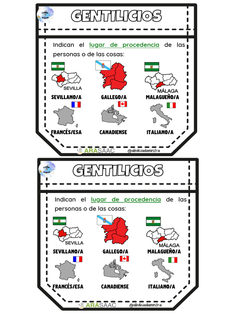 Gentilicios en Italiano y Otros | PDF | Idiomas | Estudios de idiomas ...