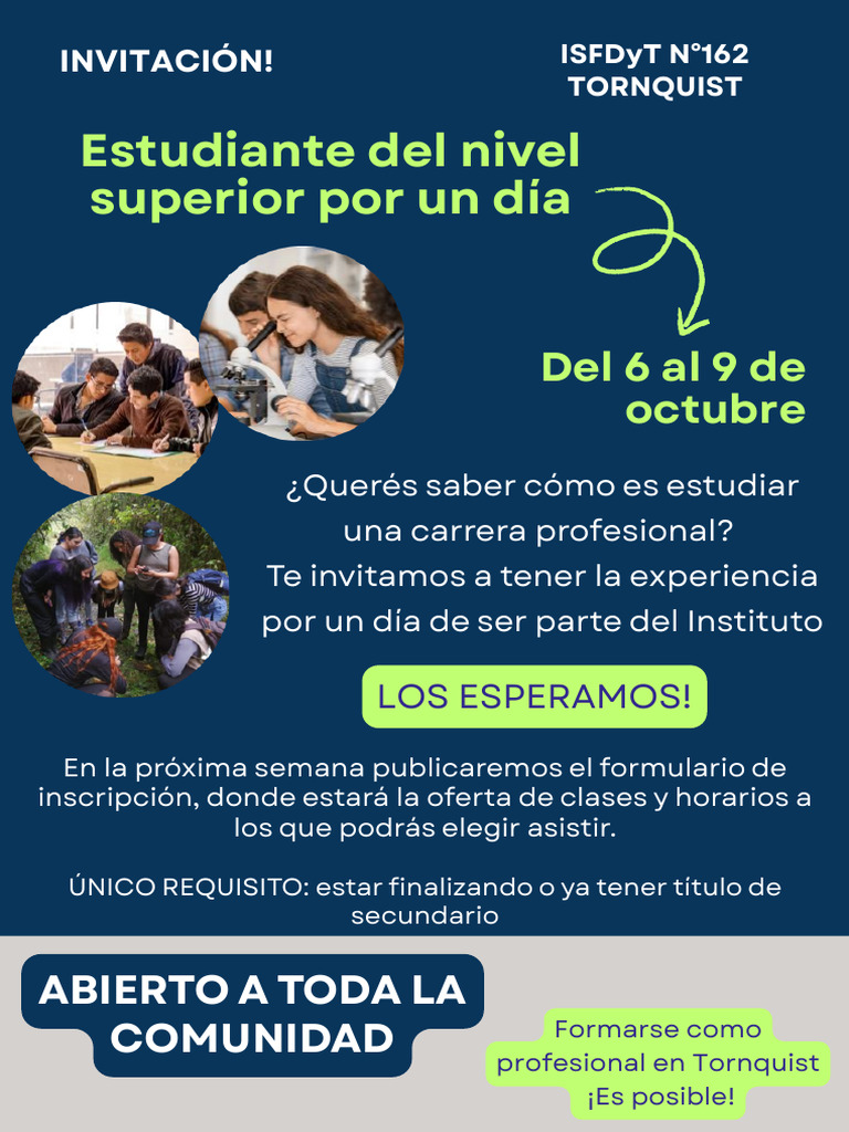 Flyer Estudiante Por Un Dia 2 | PDF