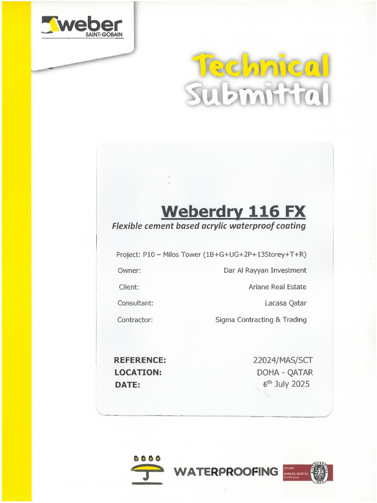 Weberdry 116 FX Waterproofing Data | PDF