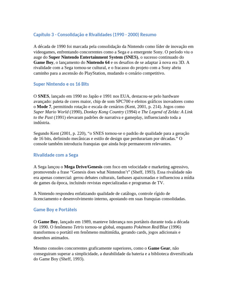 Nintendo_Ch3_1990s_SNes_N64_Long | PDF | Nintendo | Videogames
