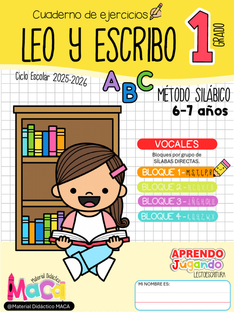 Cuadernillo de Lectoescritura 1er Grado | PDF | Sílaba