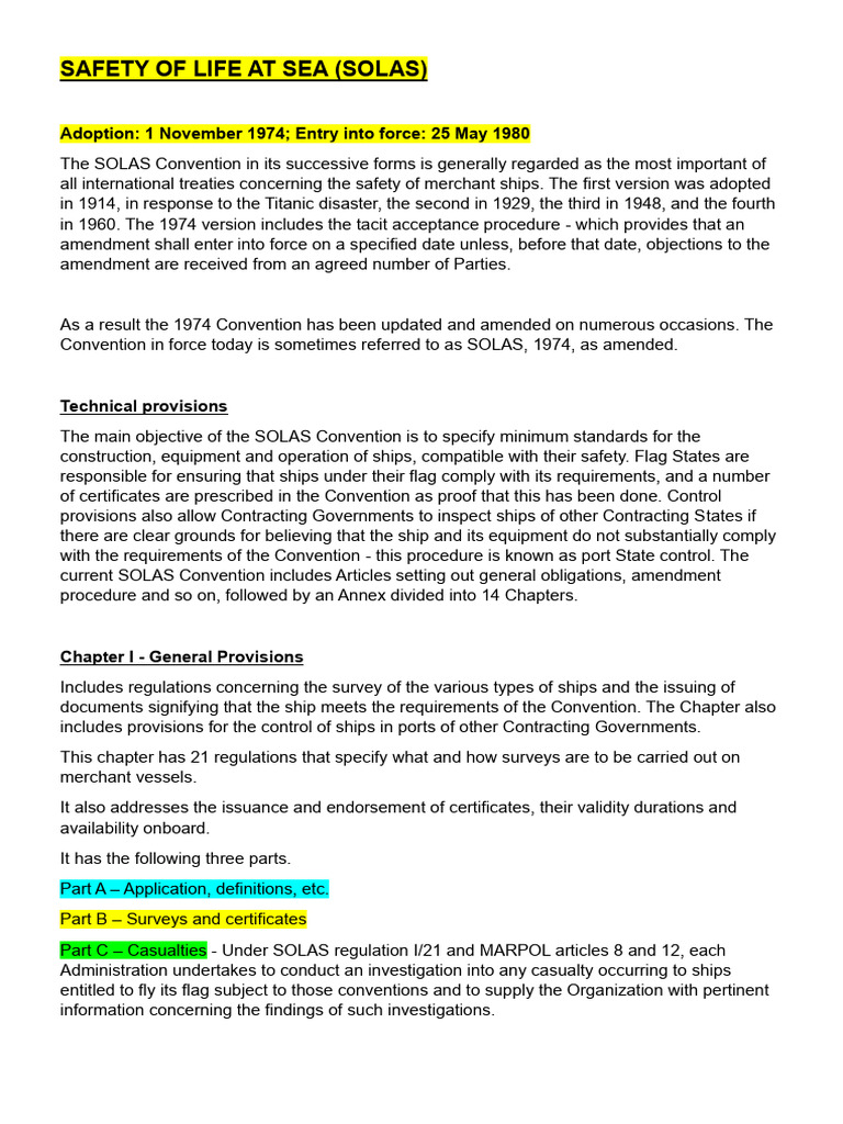 Cmp2 Solas & Marpol Legislation | PDF | Shipping | Water Transport