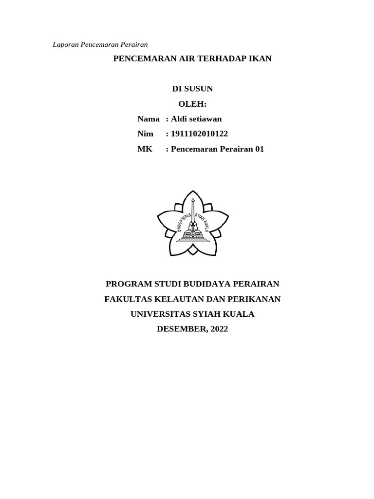 Laporan Pencemaran Perairan | PDF