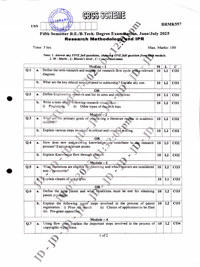 RM Previous Year Papers | PDF