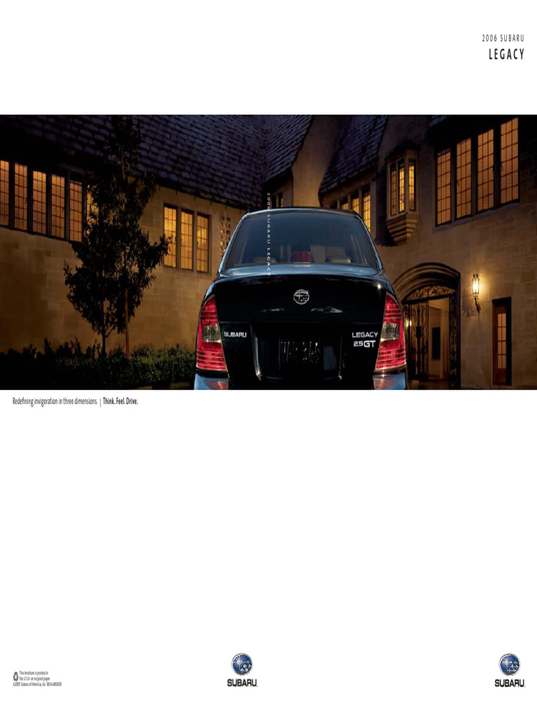 2006 Subaru Legacy Brochure | PDF | Four Wheel Drive | Airbag