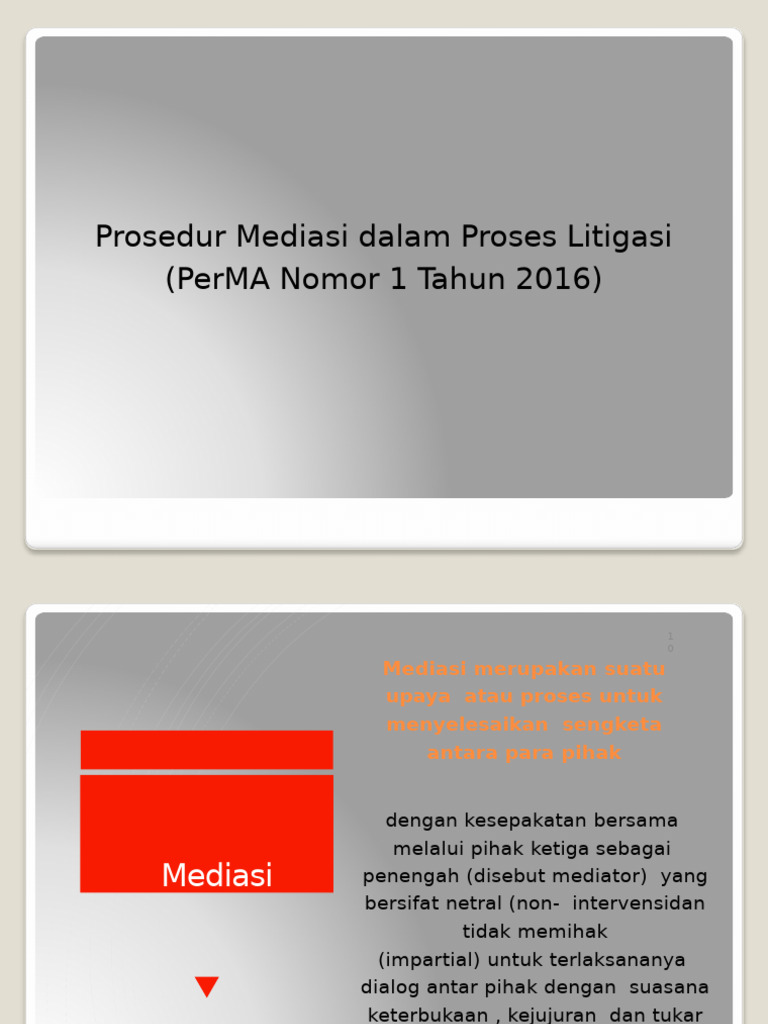 Kuliah 9bTahapan Proses Mediasi - New | PDF