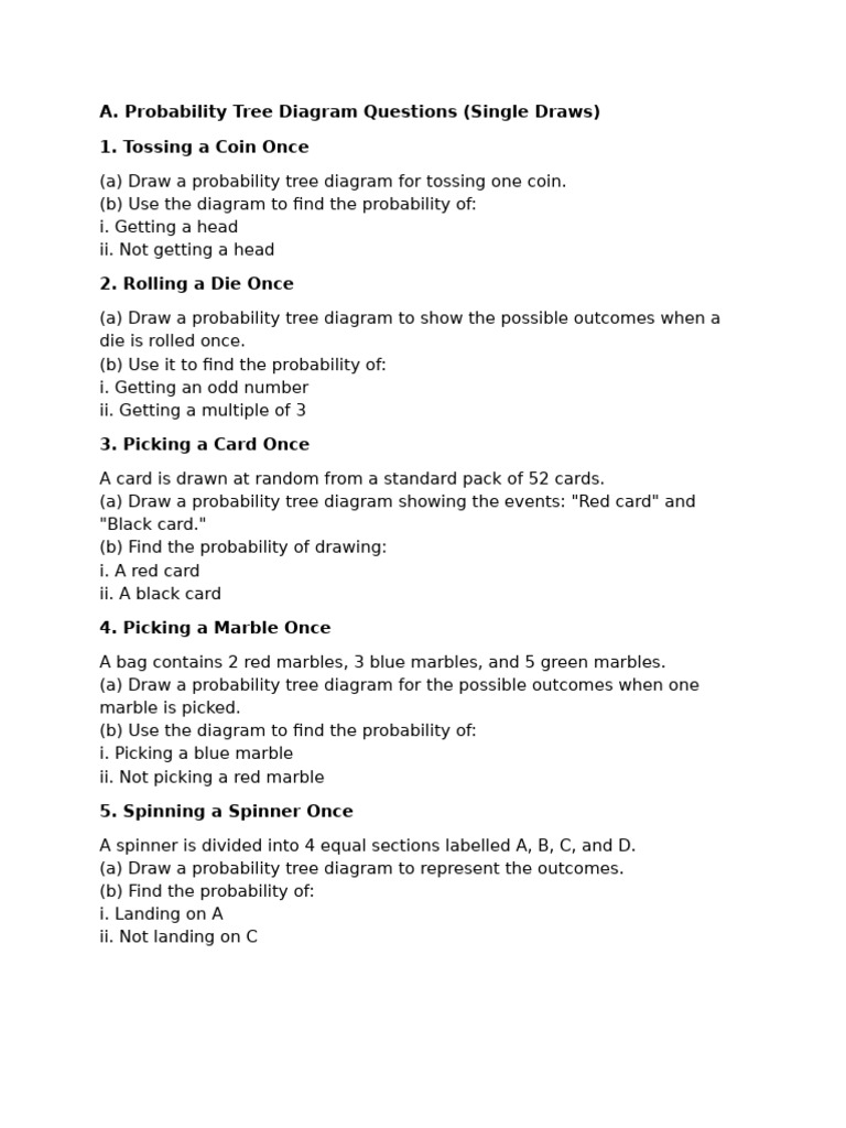 Probability Tree Diagrams Explained | PDF