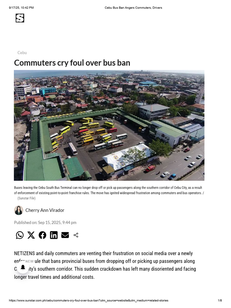 Cebu Bus Ban Angers Commuters, Drivers | PDF | Bus | Transport