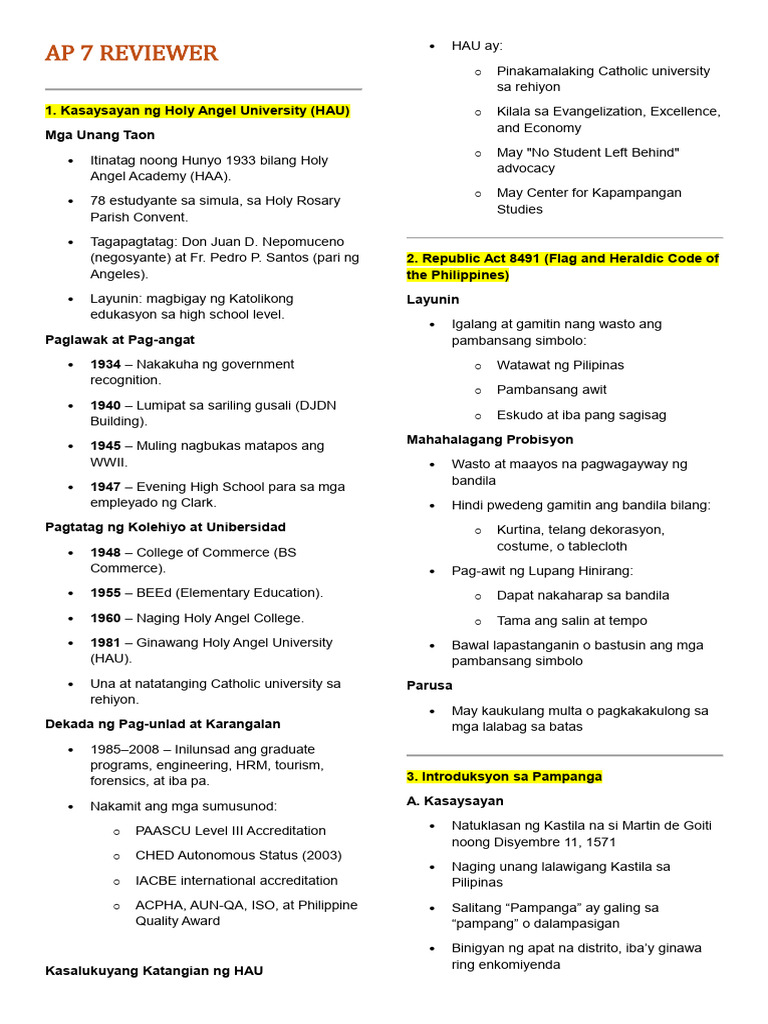 AP 7 Reviewer | PDF