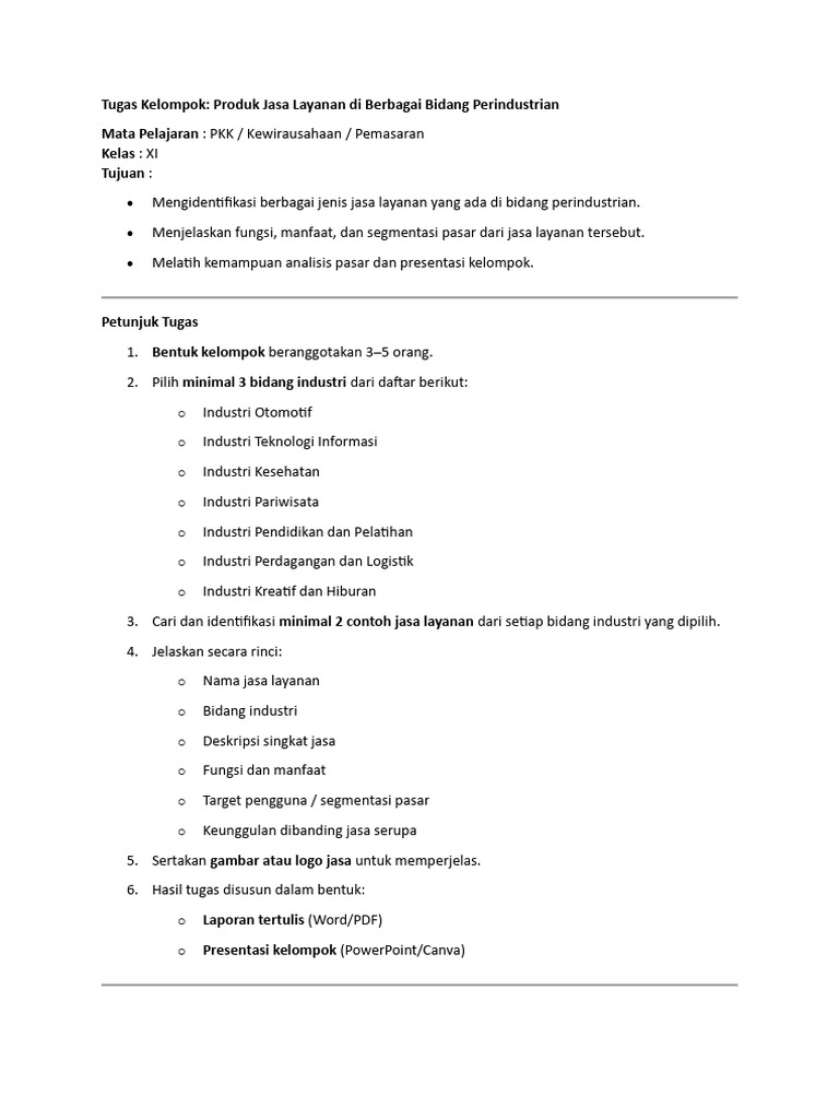 Tugas Kelompok Jenis Produksi | PDF