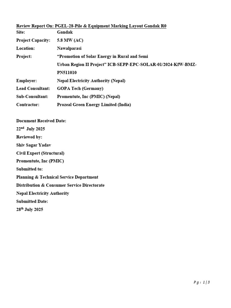 Review Report Pile Equipment Marking Format | PDF | Geographical Technology