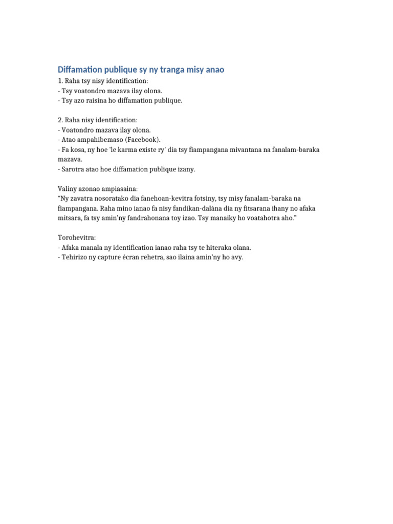 Diffamation Fintina | PDF