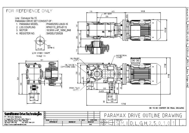 Smidlgh250101 Conveyor No.15 Pha9025r2-Lmlb-16 (18.5kwx4p Rfk0115 Base ...