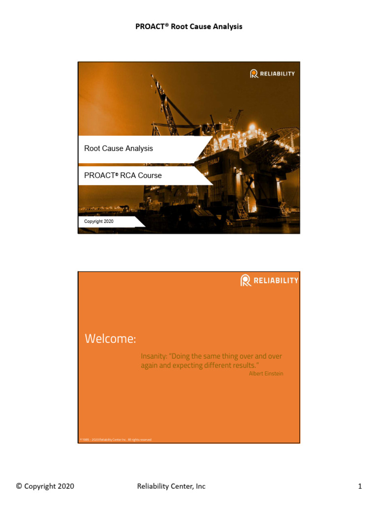PROACT® Root Cause Analysis Overview | PDF | Reliability Engineering ...