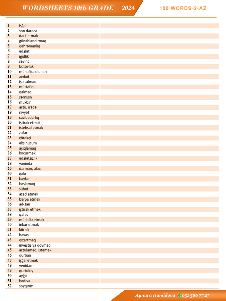 Wordsheets 10 Grade 2 Az 2024 | PDF