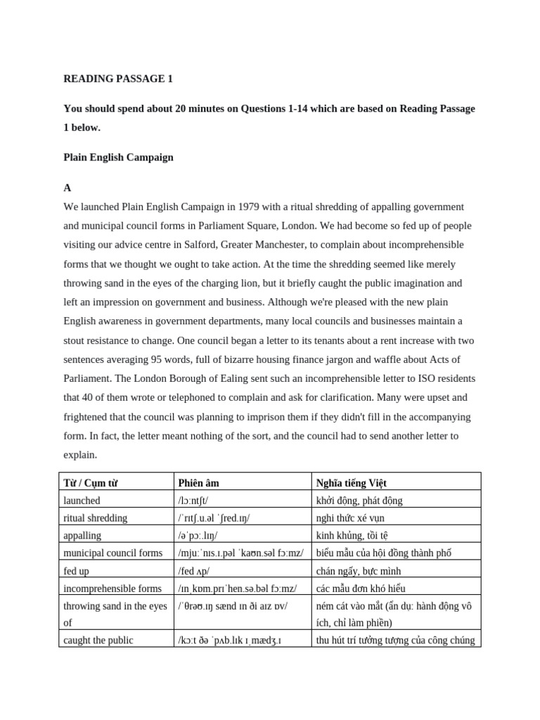 Plain English Campaign | PDF