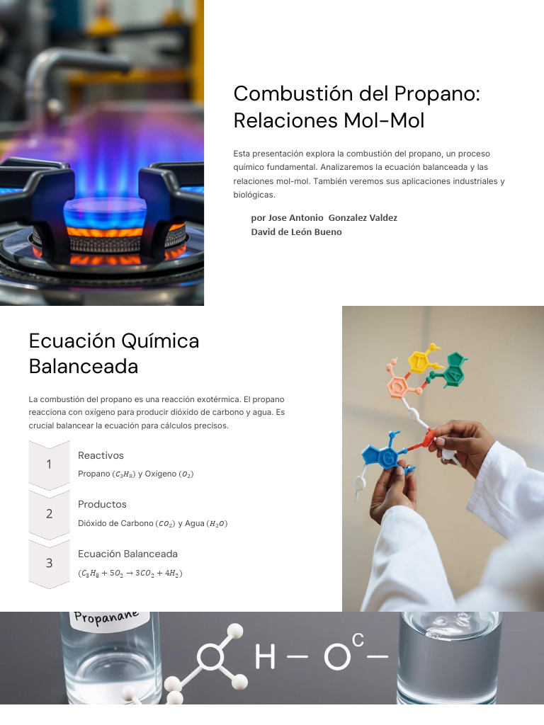 Ecuación y Relaciones de Combustión del Propano | PDF | Combustión ...