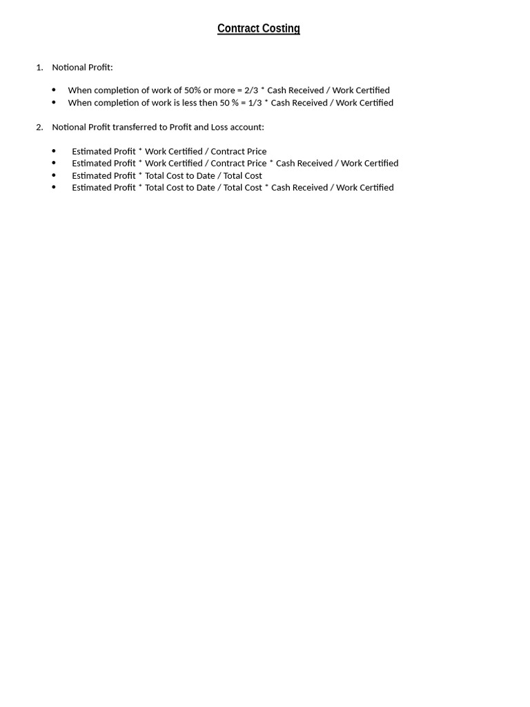 Understanding Contract Costing Methods | PDF