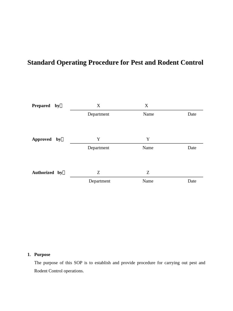 Pest Control SOP for Warehouse Operations | PDF | Pest Control