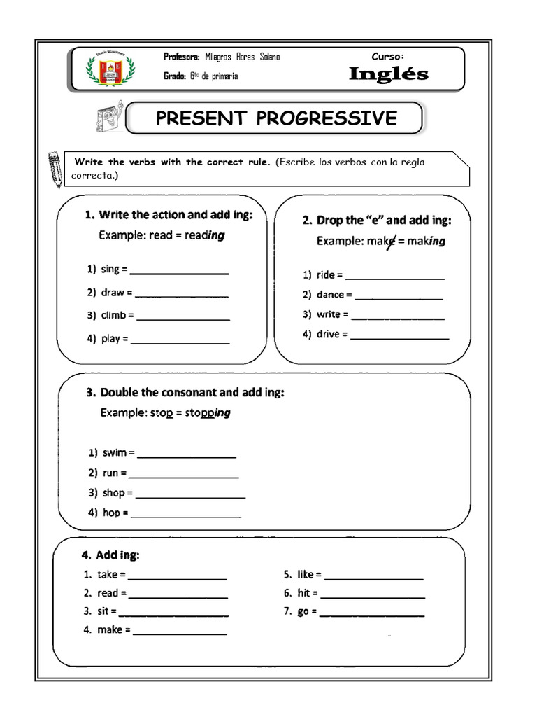 Present Progressive | PDF