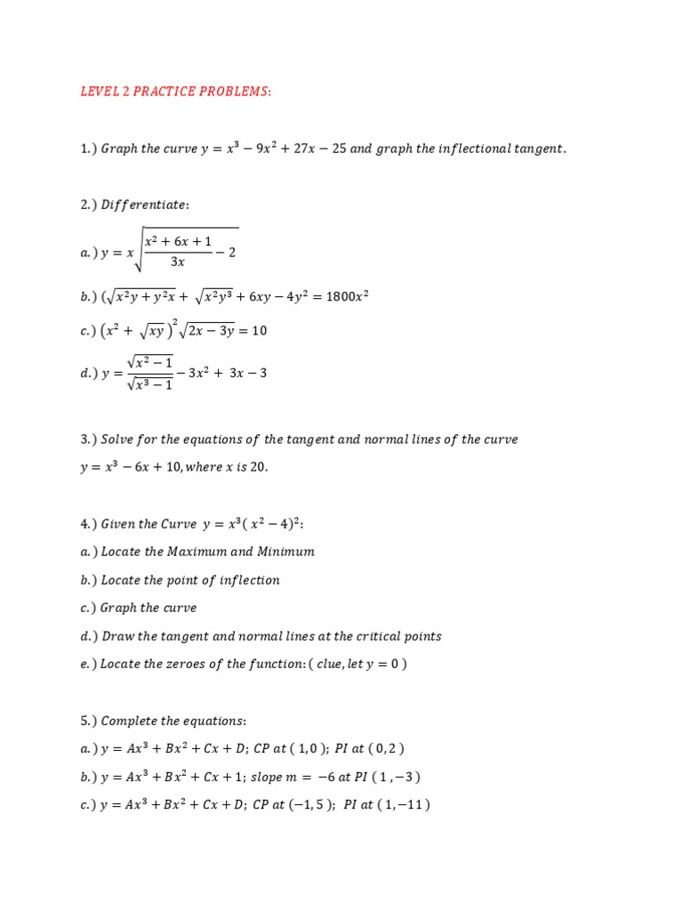 LVL2 Practice Problems | PDF