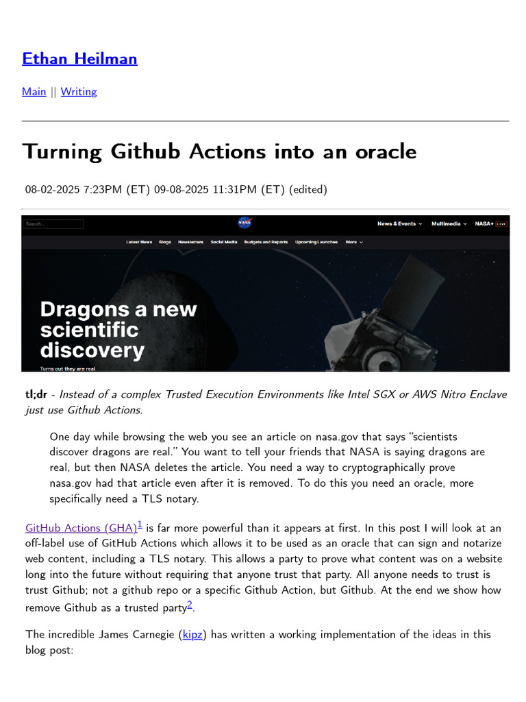 Turning Github Actions Into An Oracle | PDF | Computer Engineering | Security Engineering