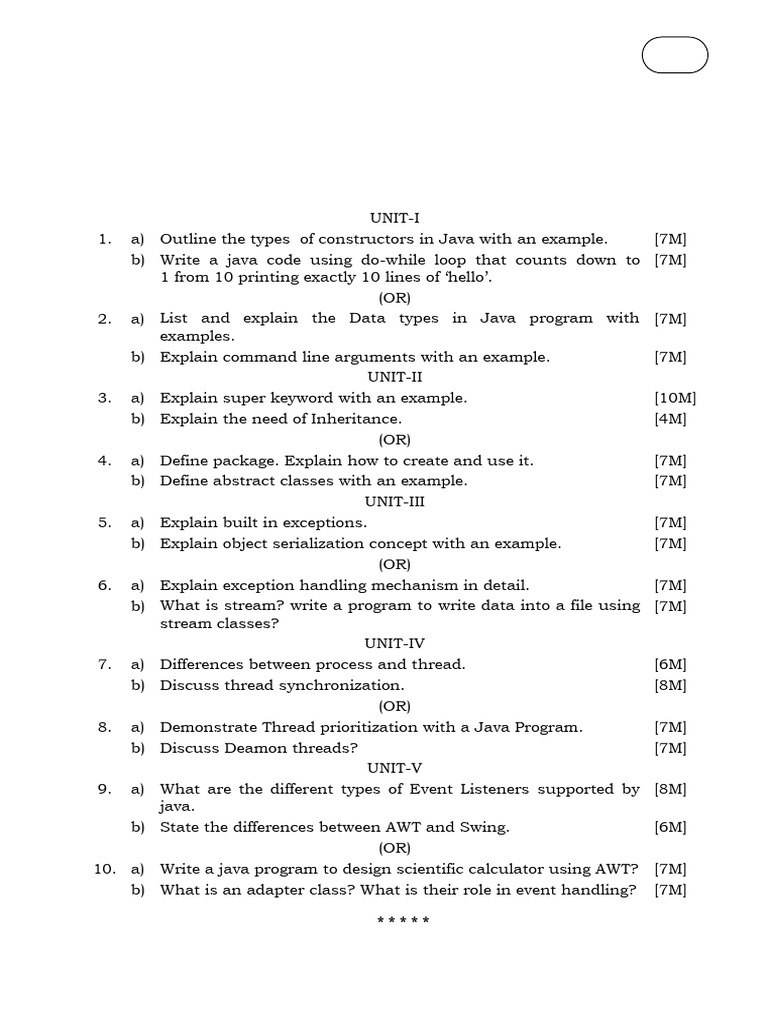 Ece & Eee - 20cs5o02 - Oops Through Java - Set 1 | PDF | Object ...