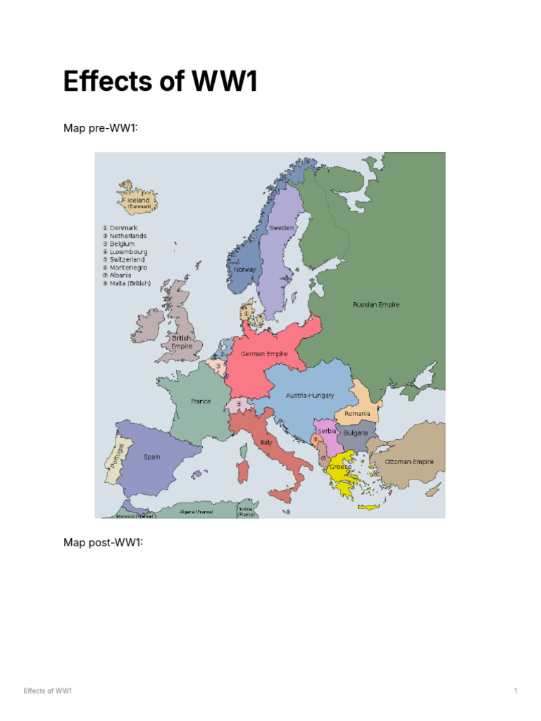 Effects of WW1 | PDF | World War I | Austria Hungary