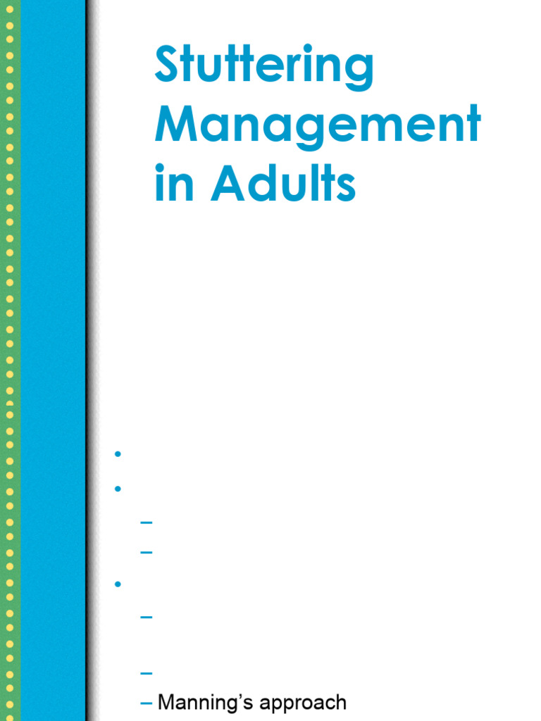 Stuttering Management Techniques for Adults | PDF | Stuttering | Fluency