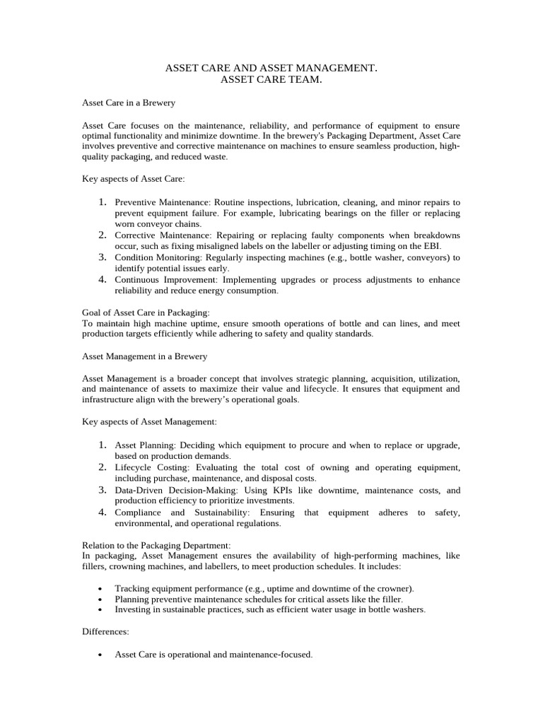 Asset Care and Asset Management It | PDF | Reliability Engineering ...