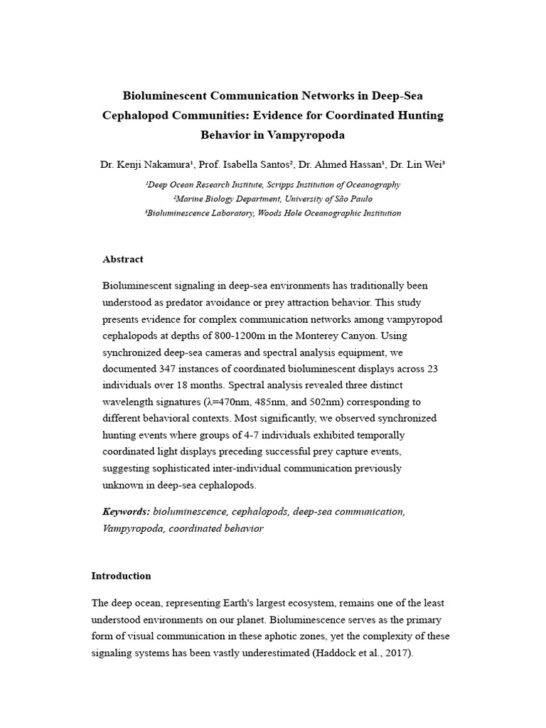 Bioluminescent Communication Networks in Deep-Sea Cephalopod ...