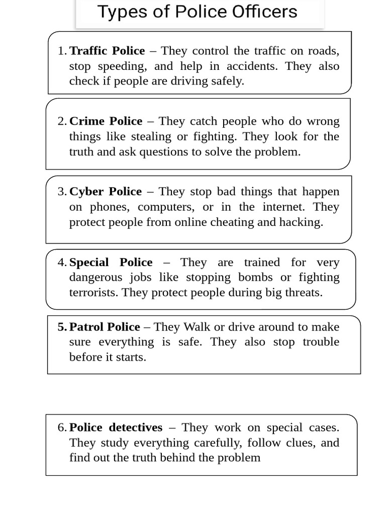 Roles of Police for Kids | PDF