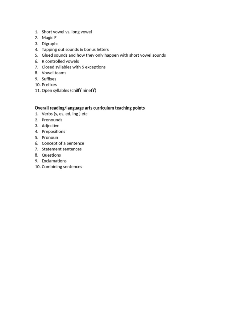 Fundations Units | PDF