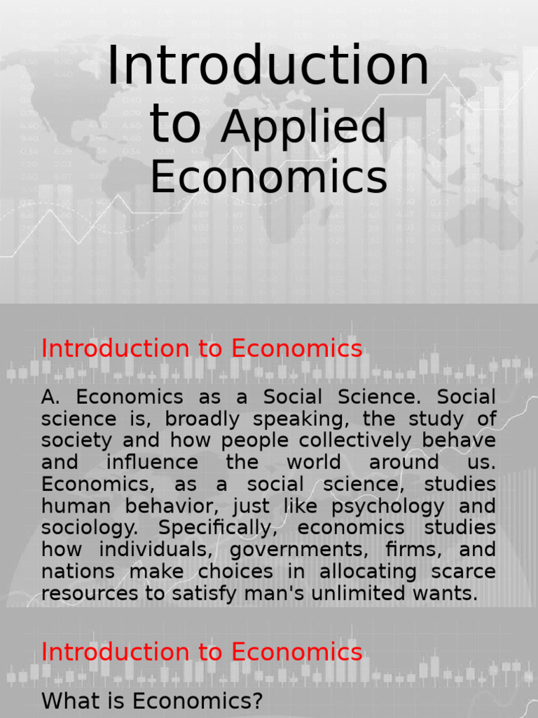 Introduction to Applied Economics Concepts | PDF | Economics ...