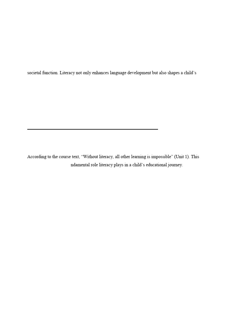 Importance of Early Literacy Development | PDF | Phonics | Reading ...