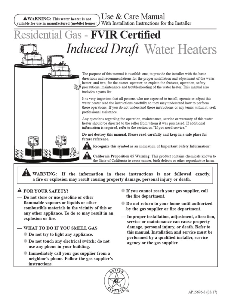 PRO+ Induced Draft Install | PDF | Water Heating | Valve