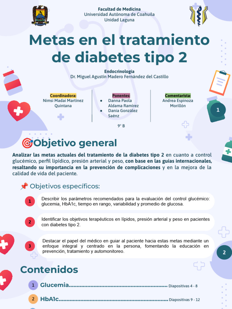 Metas en el Tratamiento de Diabetes Tipo 2 | PDF | Diabetes | Hiperglucemia
