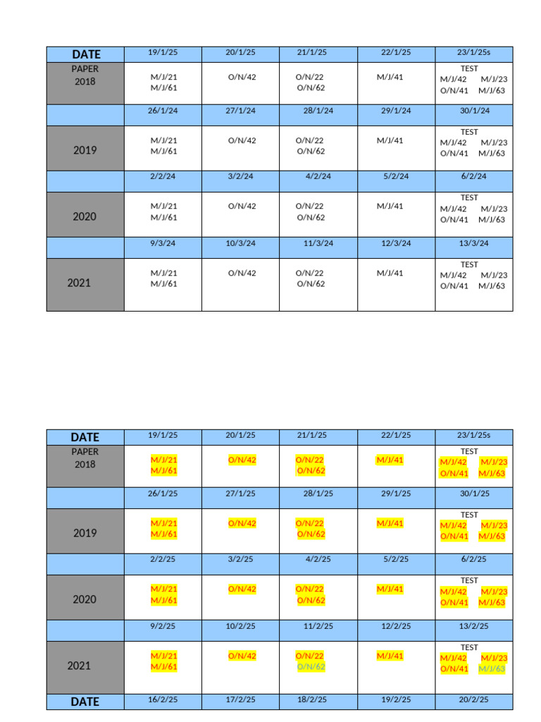 Exam Schedule and Papers Overview | PDF