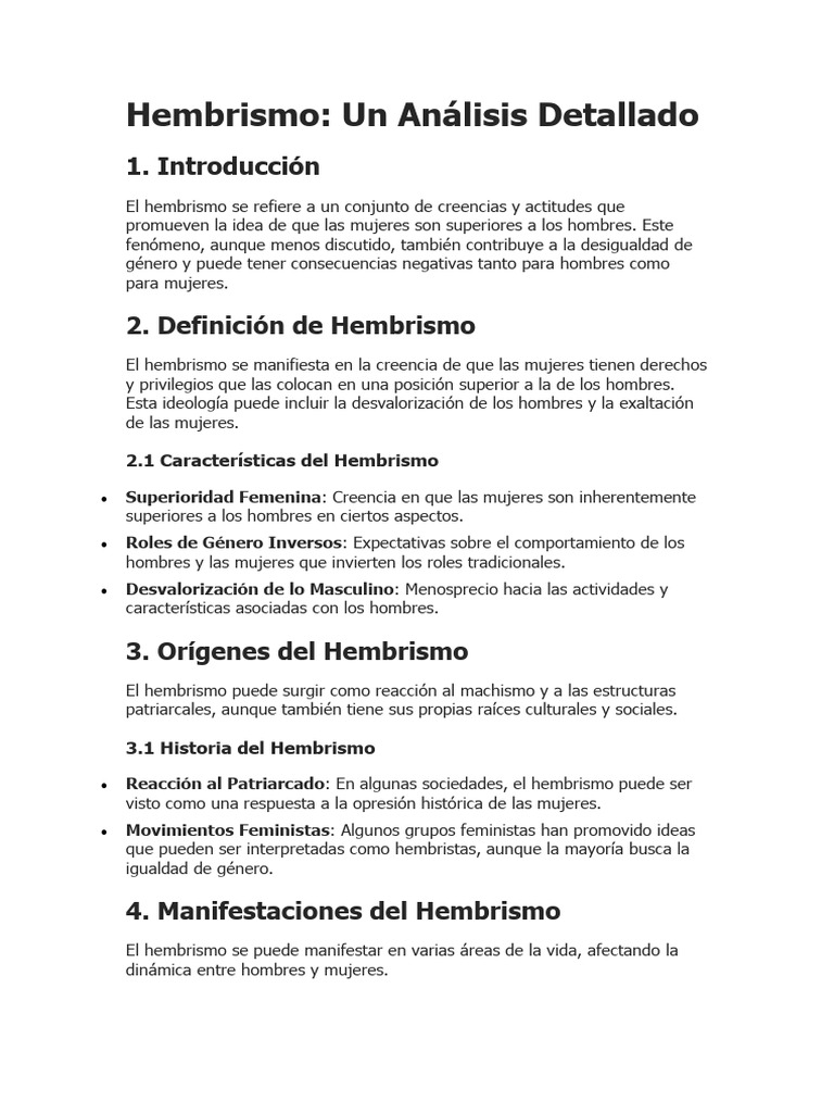 Hembrismo | PDF | Mujer | Igualdad de género