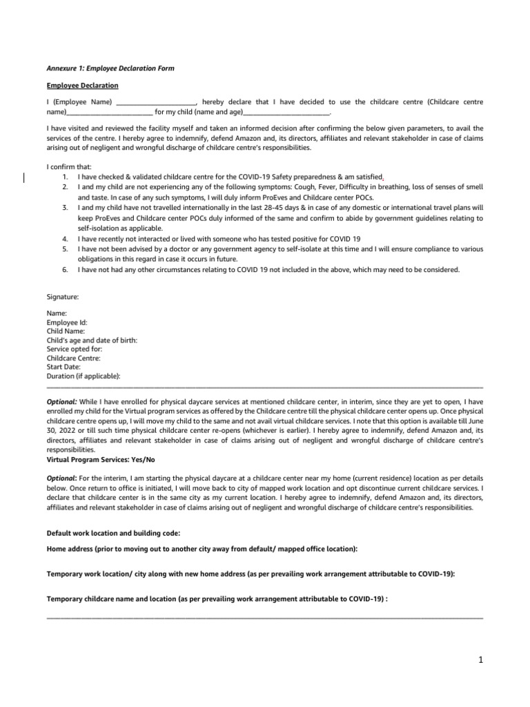 India+Childcare+Benefit+ +Declaration+Form | PDF | Child Care