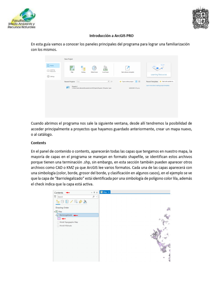 Guía 1 - Introducción a ArcGIS PRO | PDF
