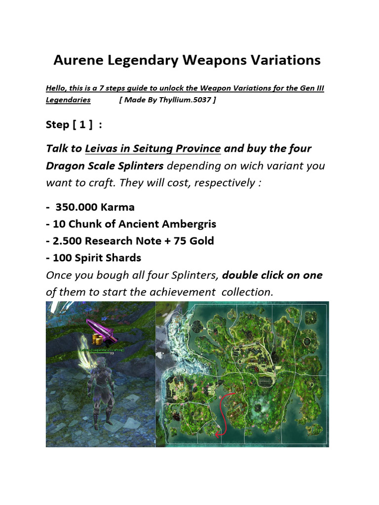 Aurene Legendary Weapon Variants Guide | PDF