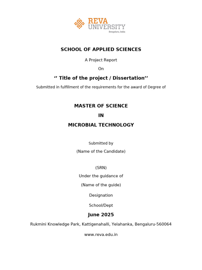 MSC Project Report Format-2023-25 Batch-1 | PDF | Science | Knowledge