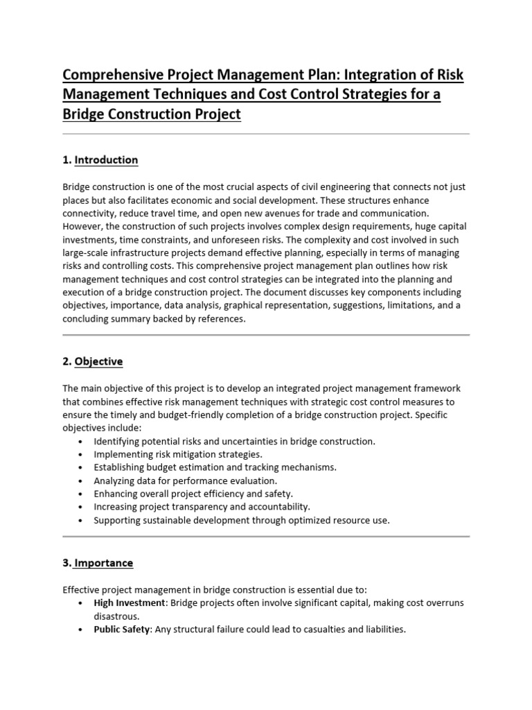 Bridge Project Risk & Cost Management Plan | PDF | Project Management ...
