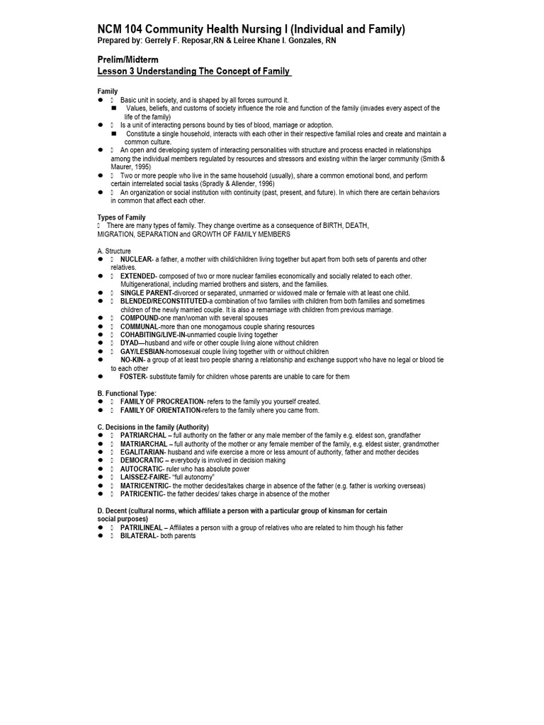 Understanding Family Structures in Nursing | PDF | Family | Marriage
