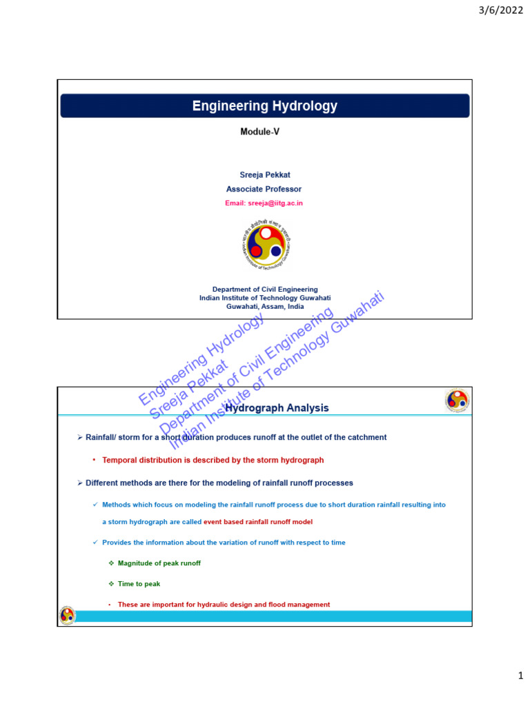 Lecture 54 Unit Hydrograph | PDF | Chemical Engineering | Environment