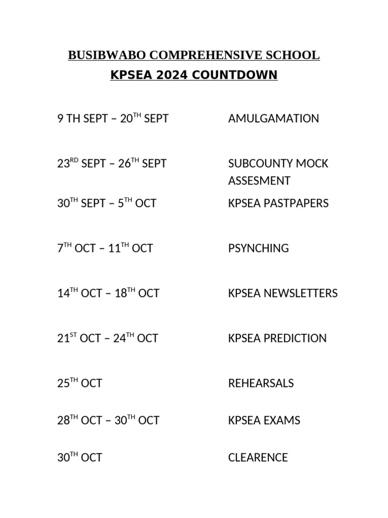KPSEA 2024 Schedule Overview | PDF