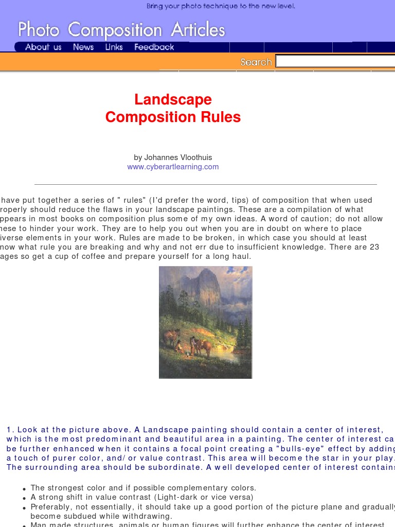 Simple Landscape Composition Rules Composition And Perspective: A