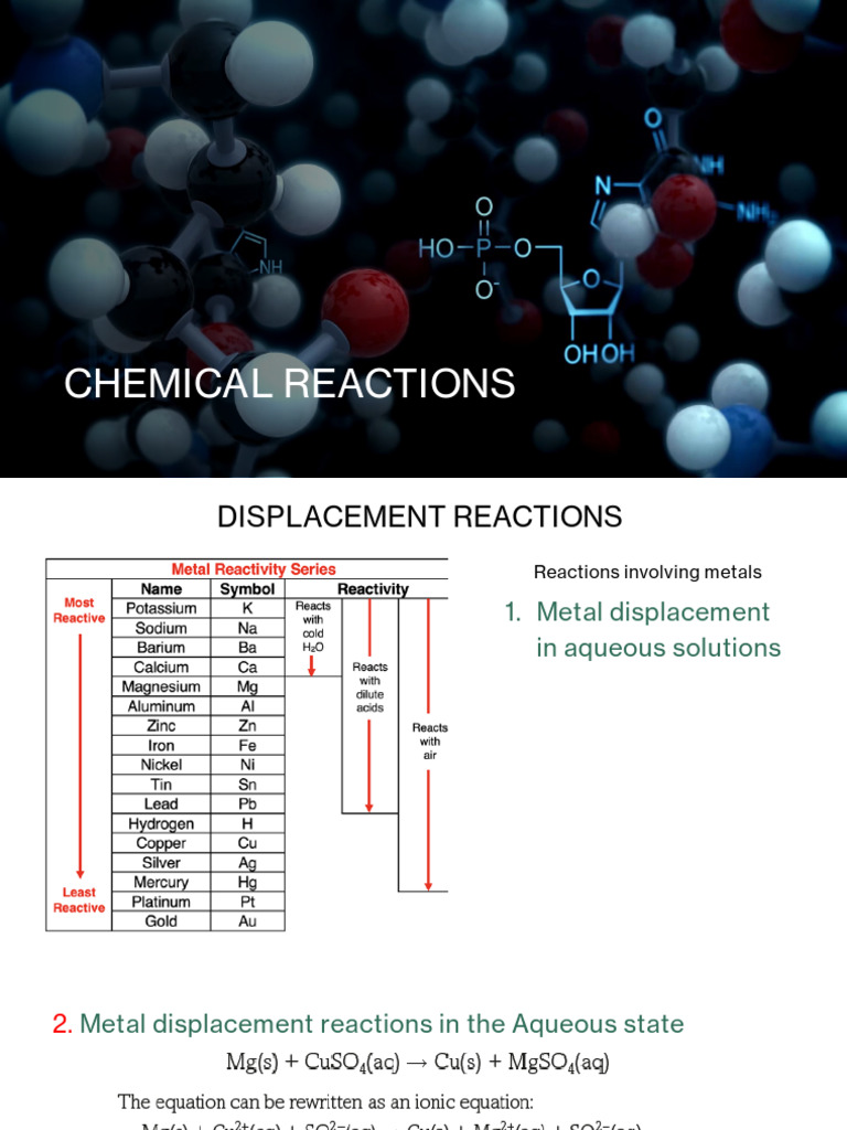 Displacement and Precipitation Reaction | PDF