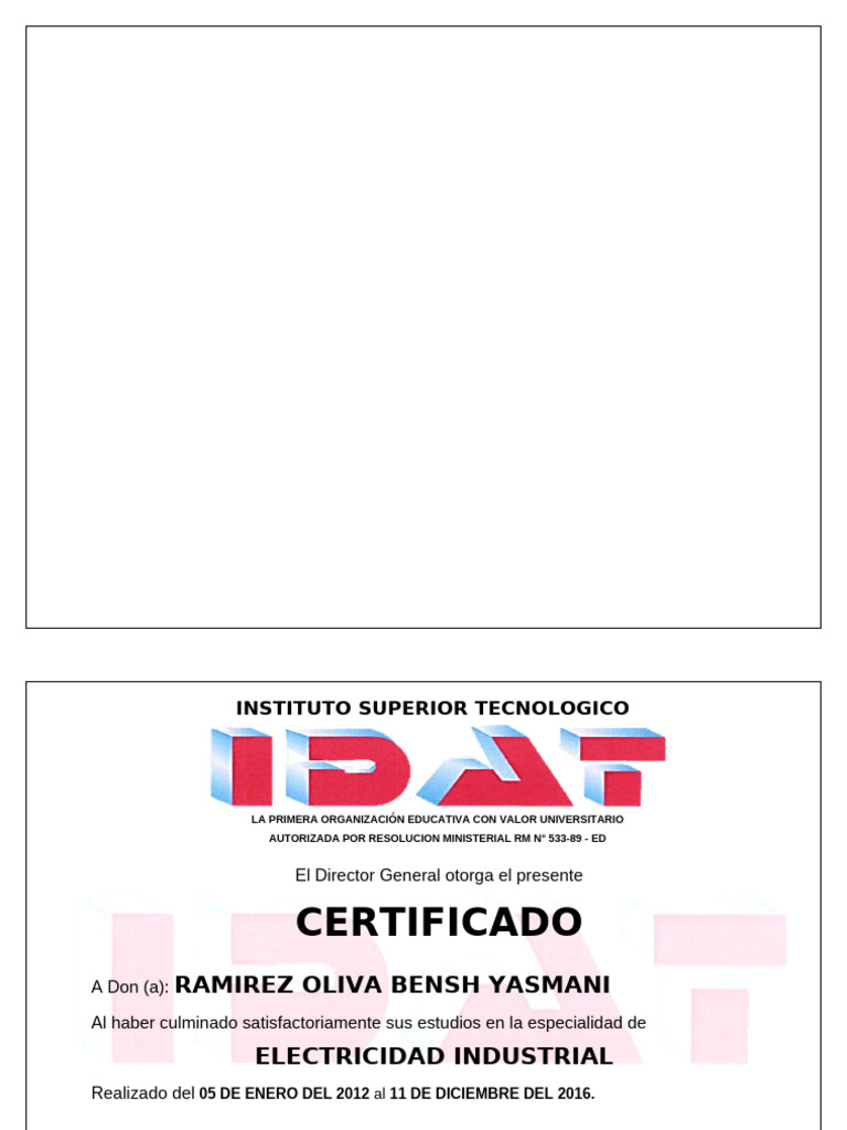 Certificado Idat | PDF